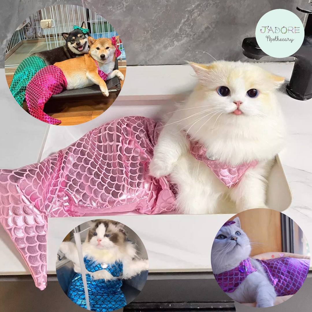 Adorable Mermaid Costume for Dogs and Cats, Pet Halloween Outfit ...