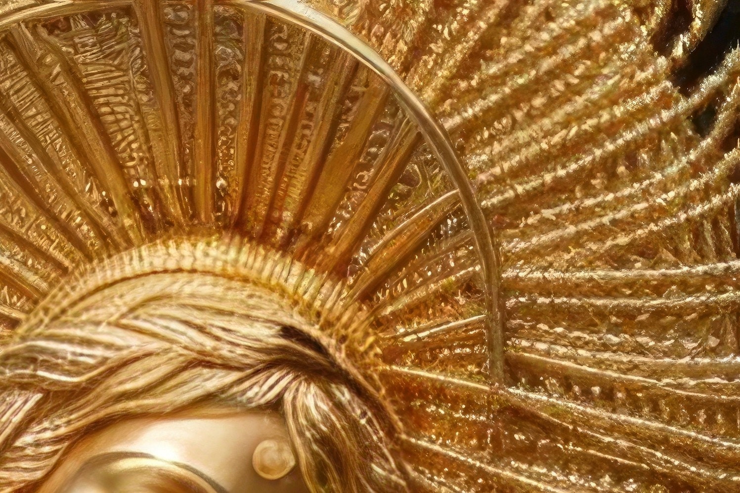 Virgin Mary Golden Sin Canvas 40x30 W/coa - Etsy