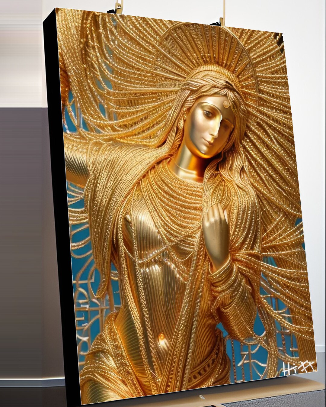Virgin Mary Golden Sin Canvas 40x30 W/coa - Etsy