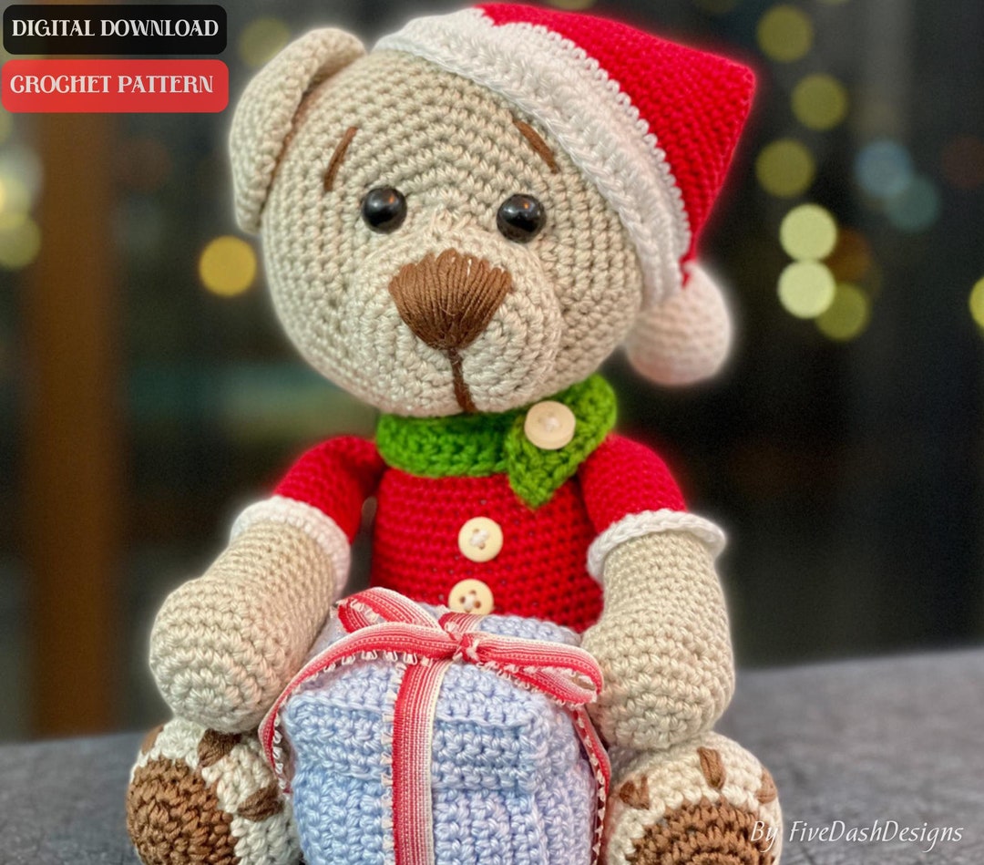Christmas Bear Crochet Pattern | Amigurumi Crochet Pattern| Christmas ...
