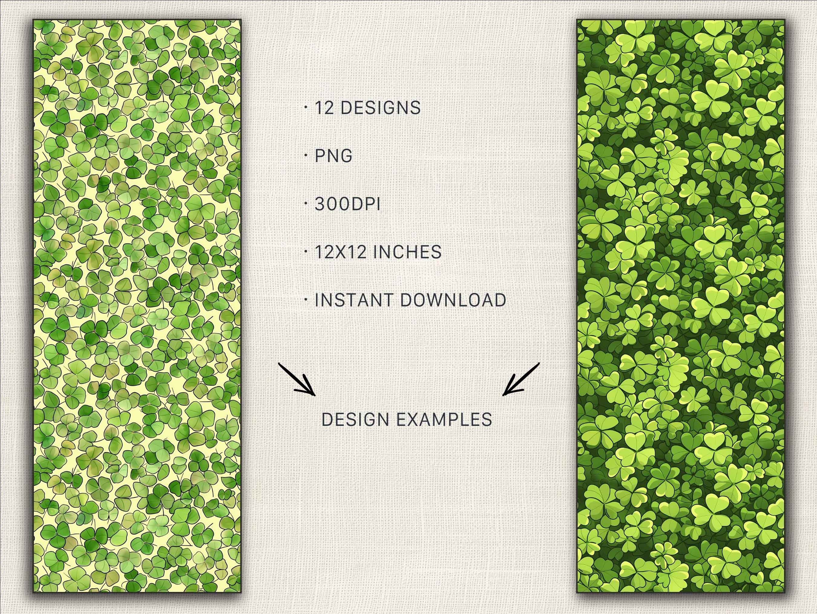 Shamrock Cartoon Style Digital Paper - Seamless Pattern Digital ...