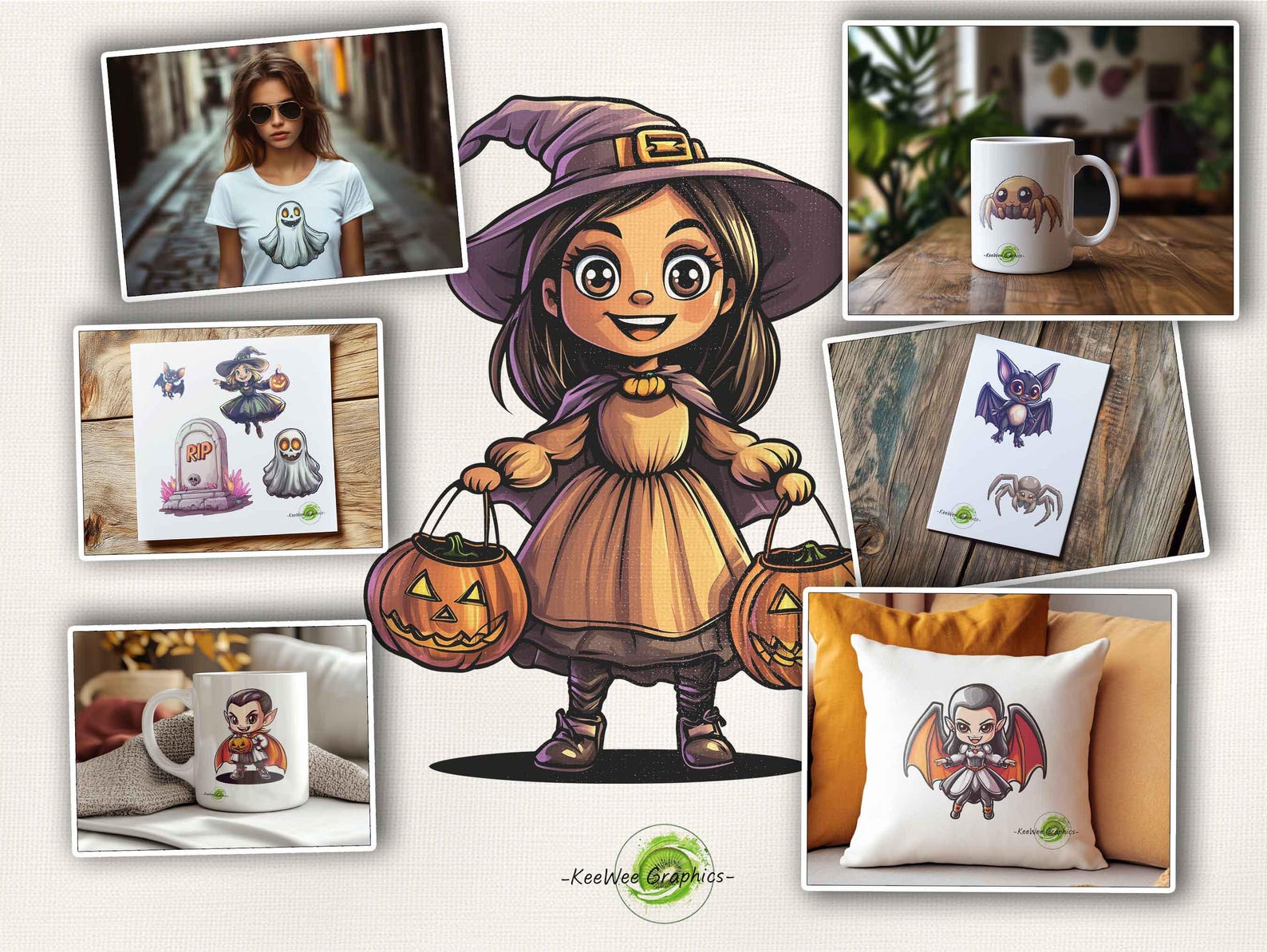 Halloween Chibi Clipart | 16 Cute Characters With Transparent ...