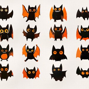 16 Halloween Silly Bats Clipart Set | Cute and Spooky Digital Download ...