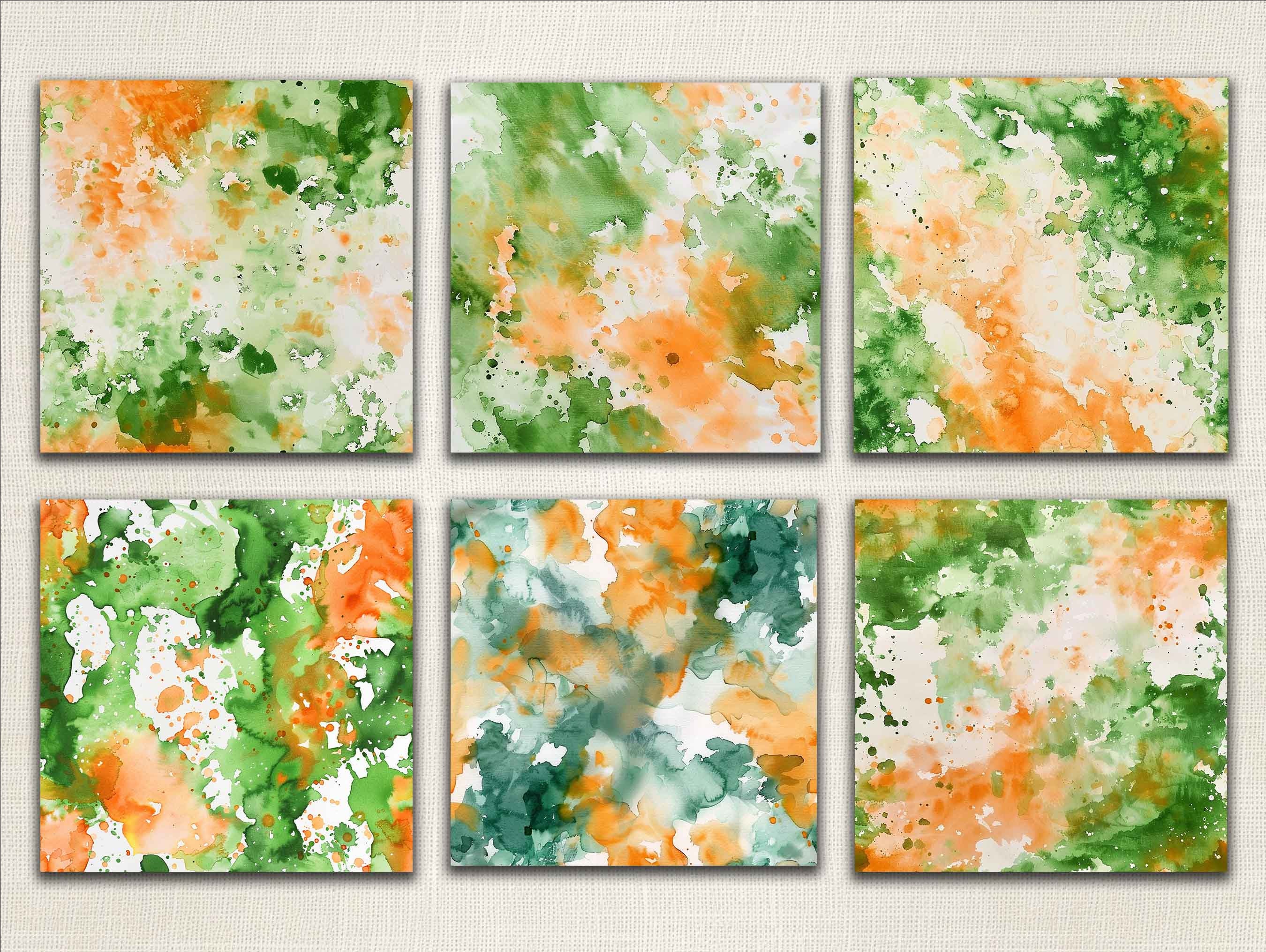 Watercolor Splashes Digital Papers - Irish Flag Colors Edition ...