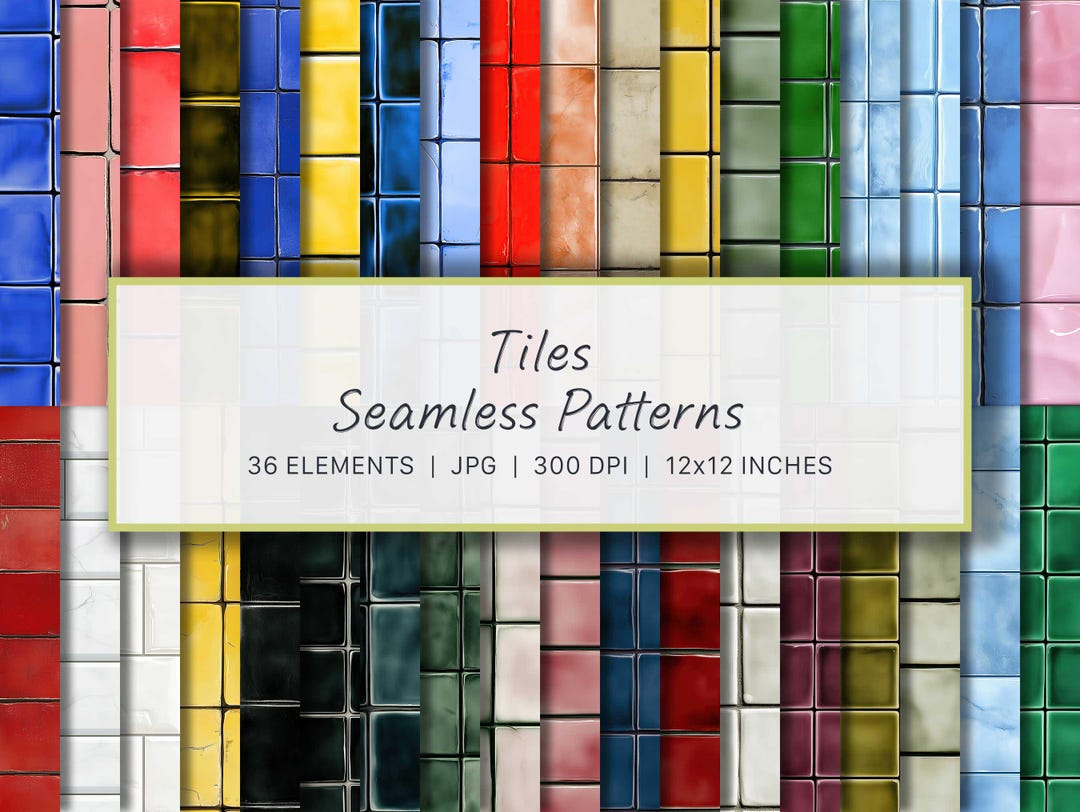 Seamless Tile Patterns | 36 High-resolution Tile Textures Digital Paper ...