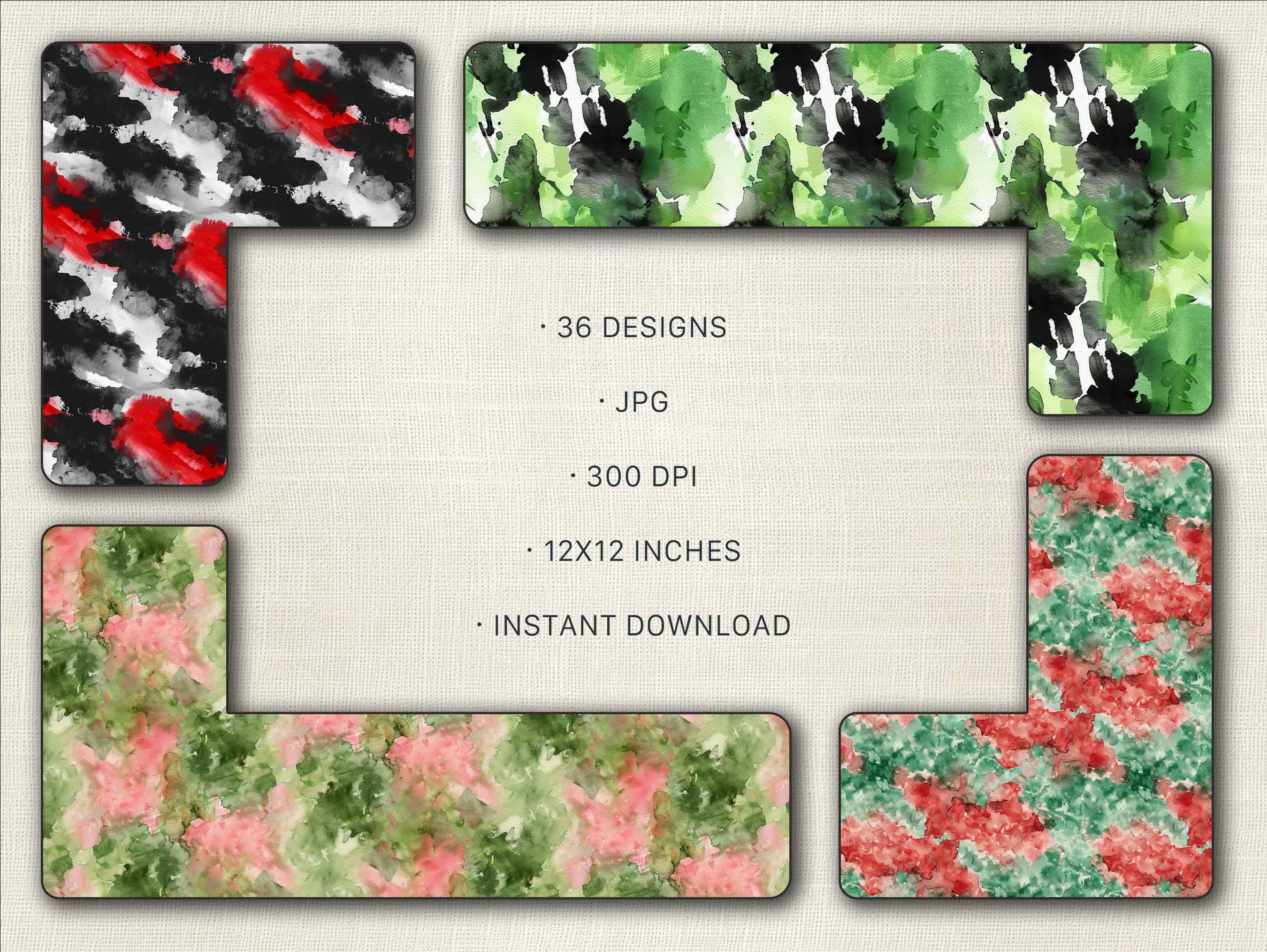 Watercolor Splashes Digital Papers SET 1 Seamless Patterns Digital ...