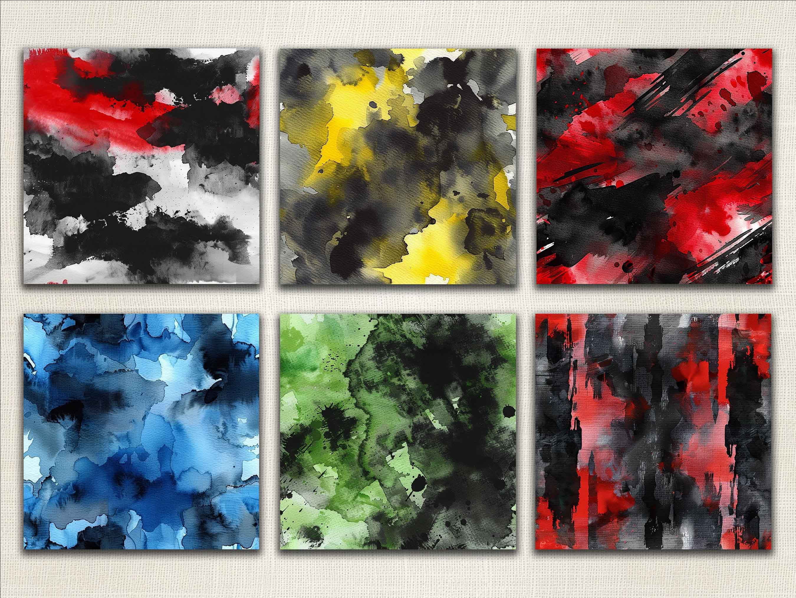Watercolor Splashes Digital Papers SET 1 - Seamless Patterns Digital ...