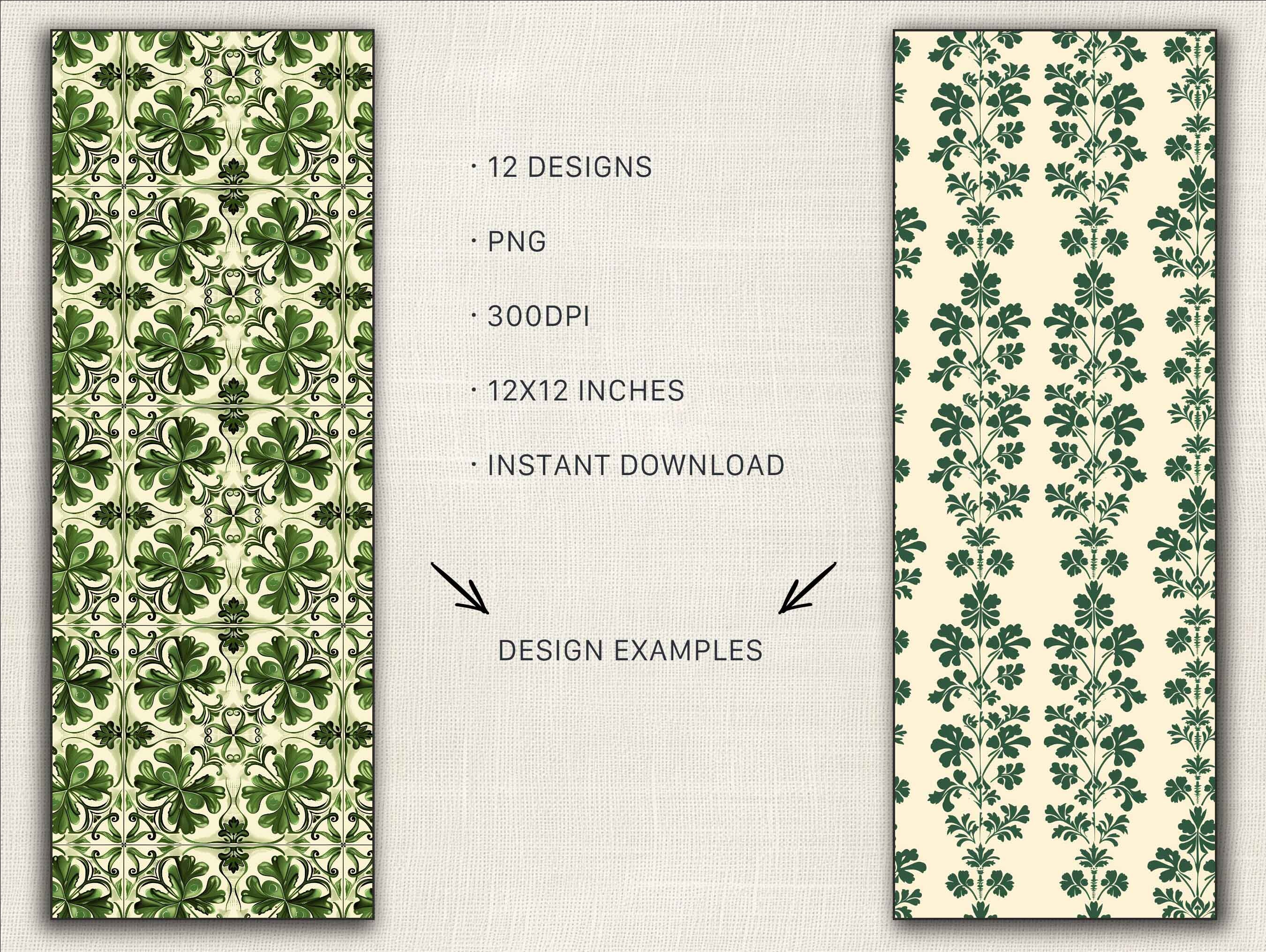 Victorian Shamrock Digital Paper - Seamless Pattern Digital Download ...