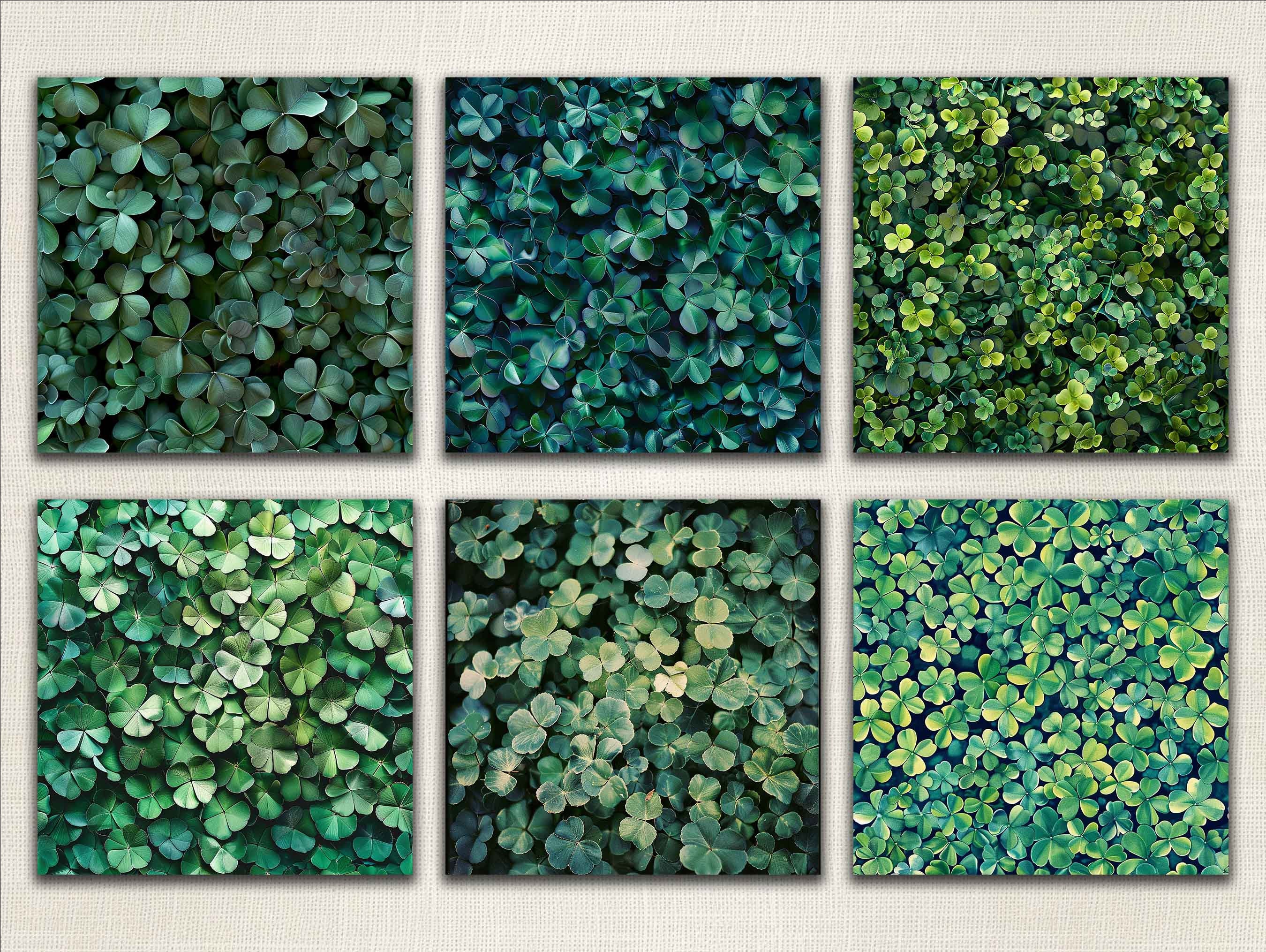 Shamrock Photo Style Digital Paper - Seamless Pattern Digital Download ...