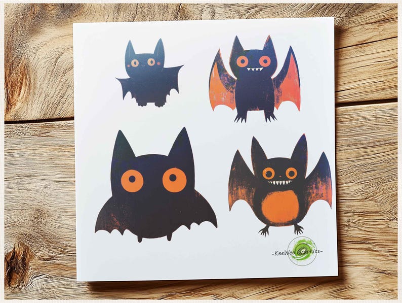 16 Halloween Silly Bats Clipart Set | Cute and Spooky Digital Download ...