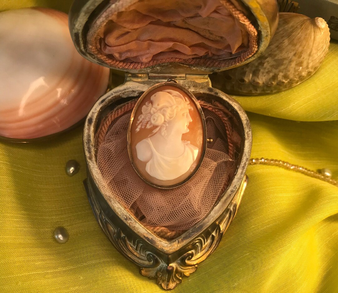 Antique 1925 Cameo Goddess Psyche Pendant Brooch in Silver - Etsy