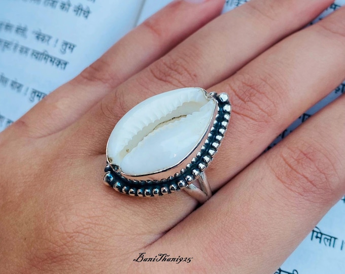 Cowrie Shell Ring, 925 Sterling Silver Ring, Handmade Ring, Women Ring ...