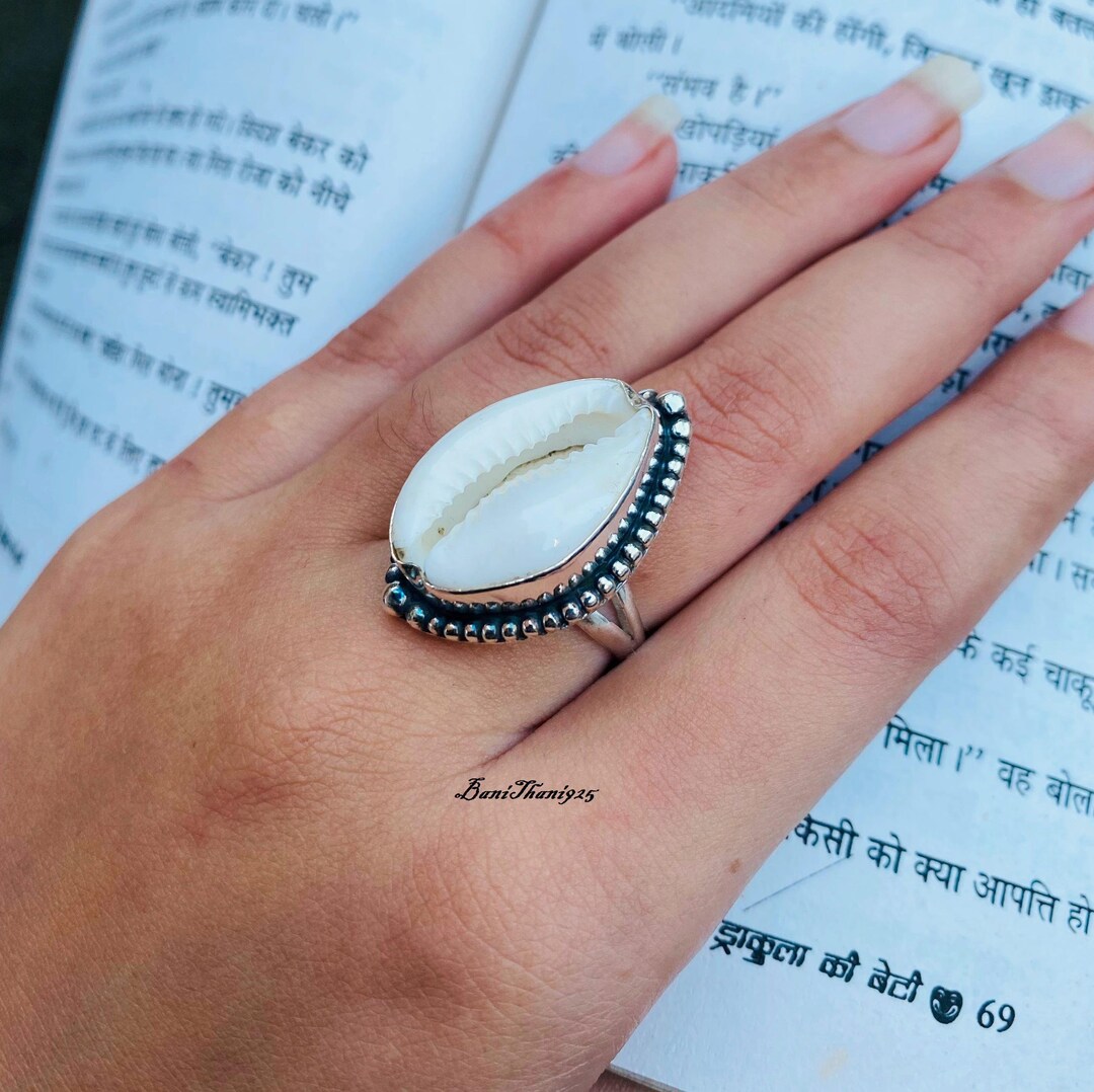 Cowrie Shell Ring, 925 Sterling Silver Ring, Handmade Ring, Women Ring ...