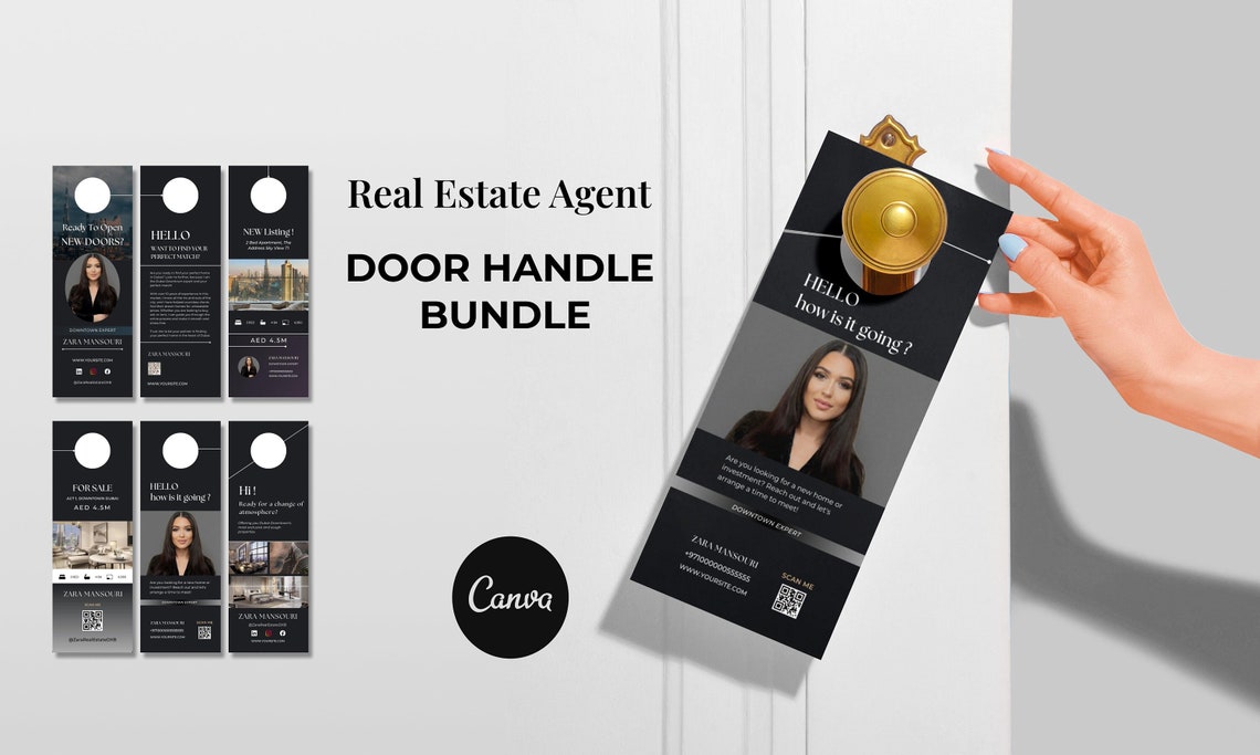 Real Estate Agent Door Hanger Template Bundle (canva) - Etsy