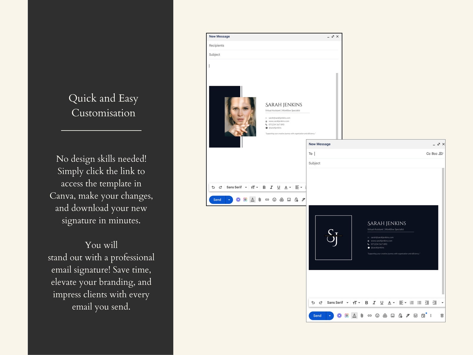Modern Email Signature Templates for Canva | Professional Email Sign ...