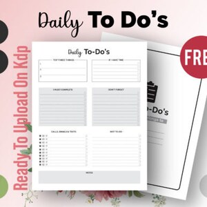 Kdp Interior Daily to Do List Planner - Etsy