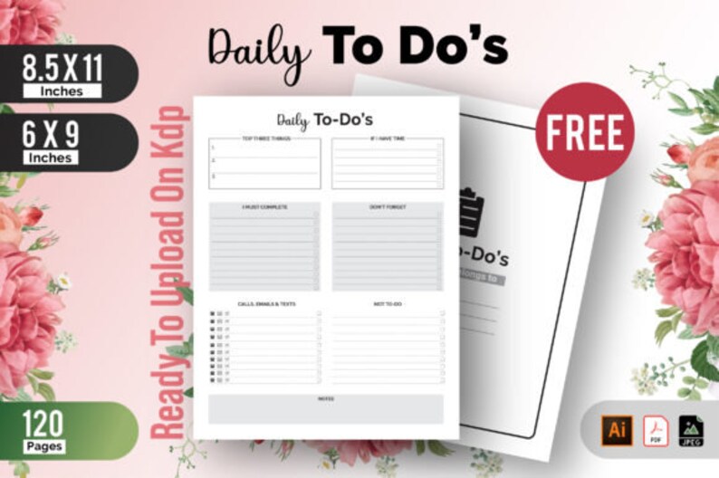Kdp Interior Daily to Do List Planner - Etsy
