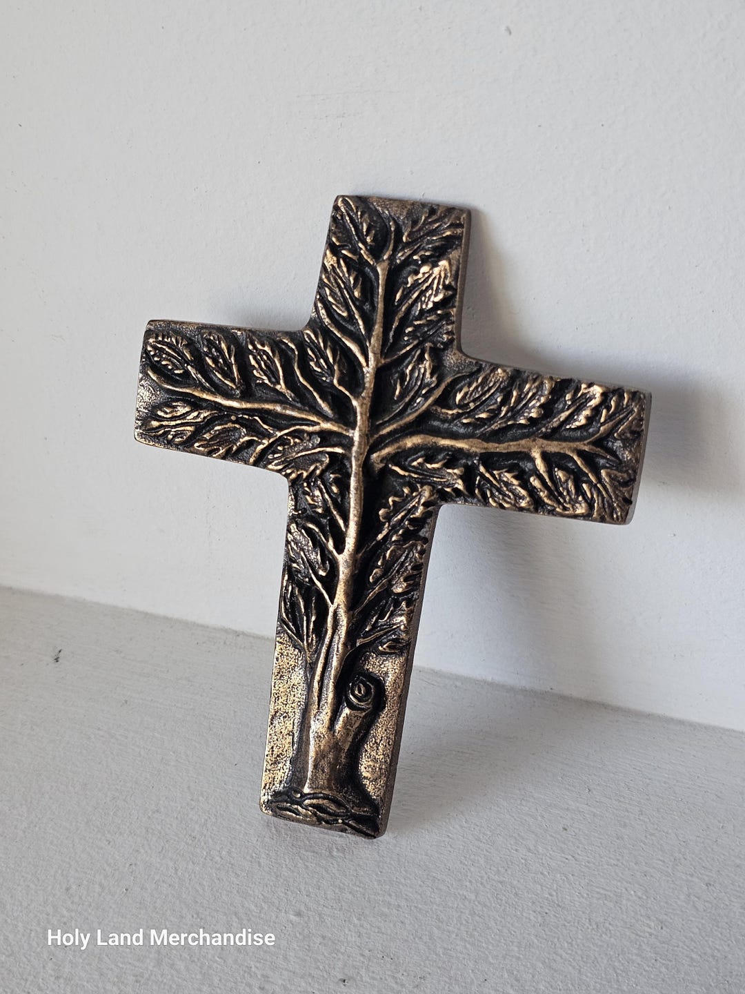 Vintage Bronze Tree of Life Cross – German Religious Art, Solid Bronze ...