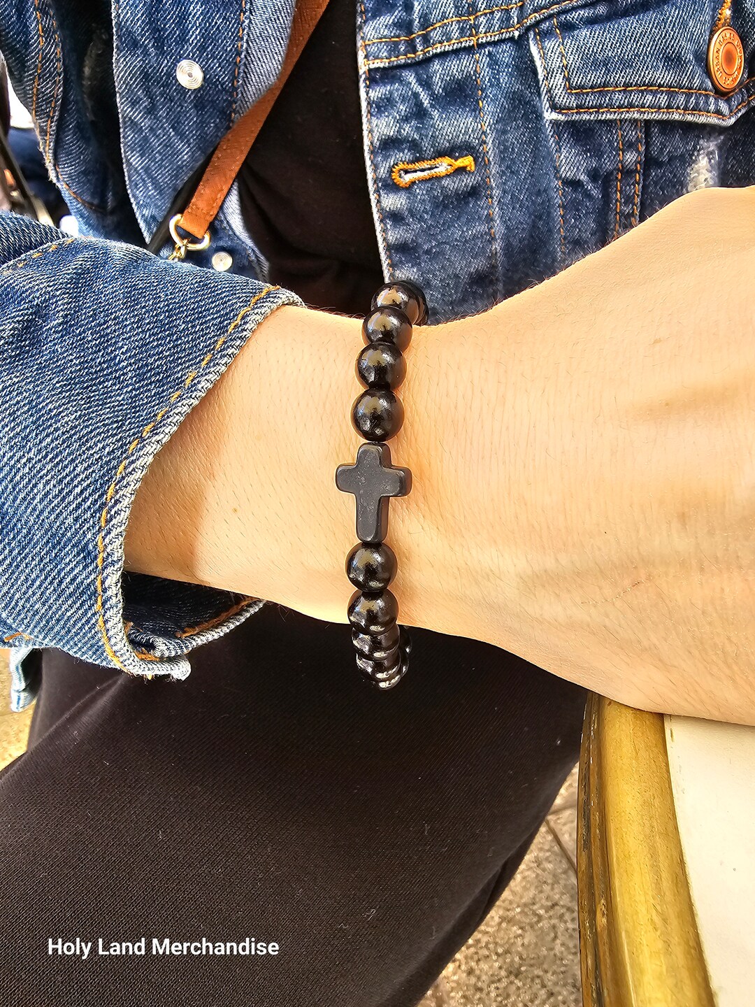 Cross Bracelet Synthetic Turquoise Stretch Bracelet for Men and Women ...