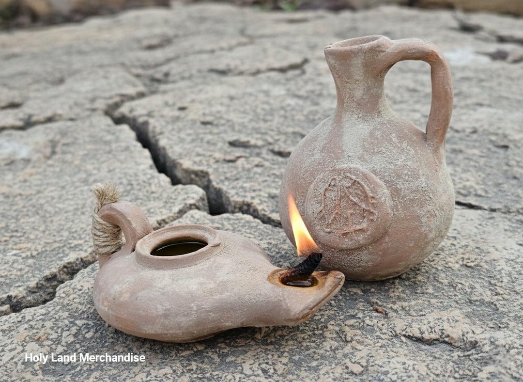 Handmade Biblical Clay Oil Lamp Set With Clay Jar for Oil - Etsy UK