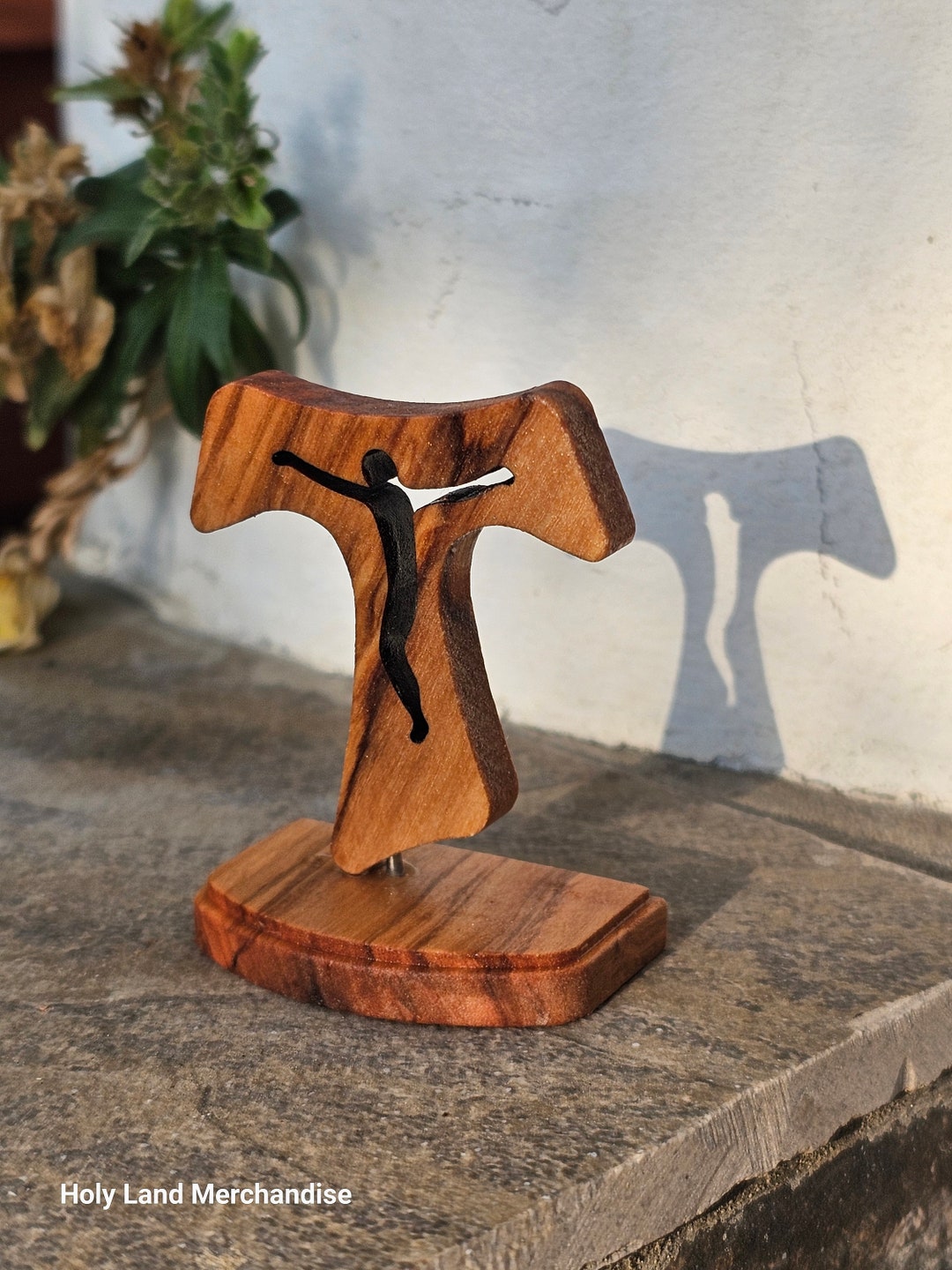 Tau Olive Wood Cross, Personalized Engraving on the Bottom - Etsy