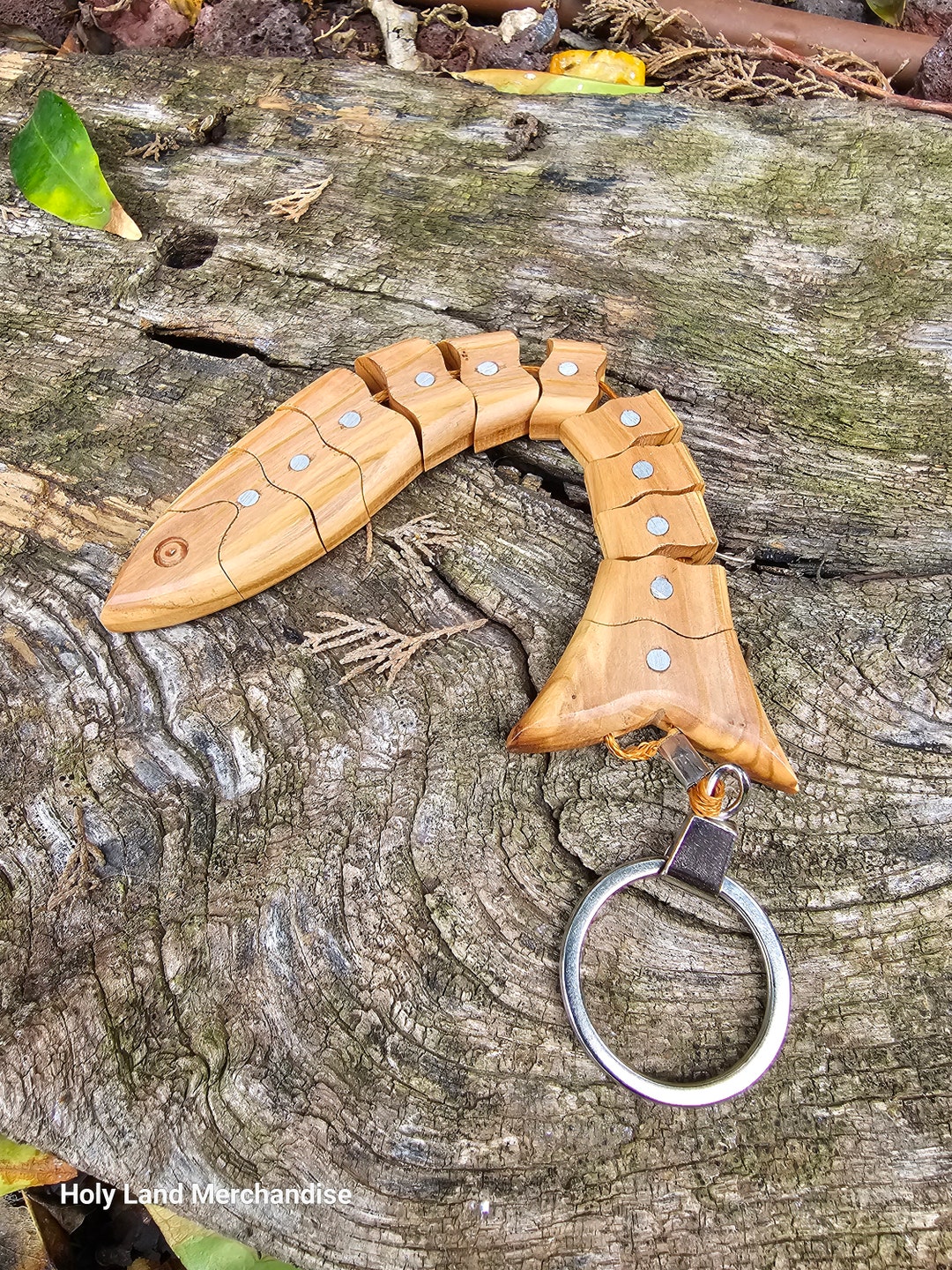 Fish Shaped Key Chain Made of Olive Wood Handmade From Bethlehem the ...