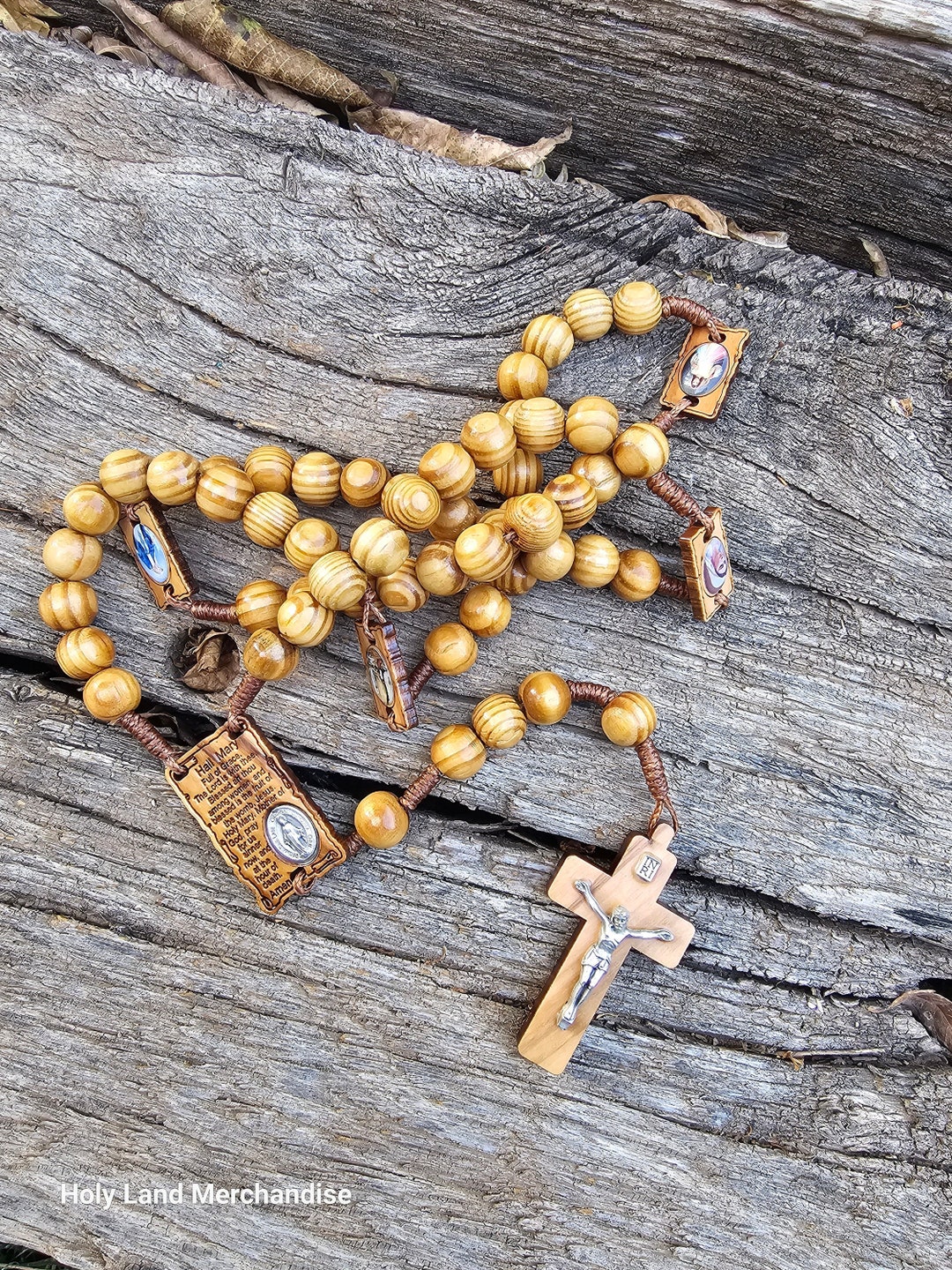 Hand Made Rosary 10mm Wood Beads From Jerusalem - Etsy