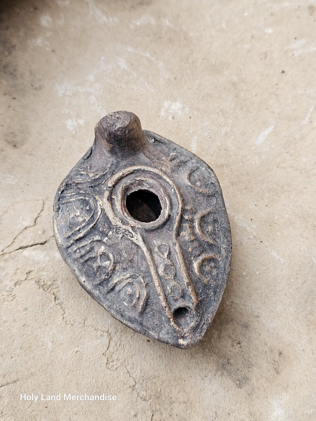 Handmade Clay Oil Lamp With Bronze Accents - Jerusalem Decor - Etsy