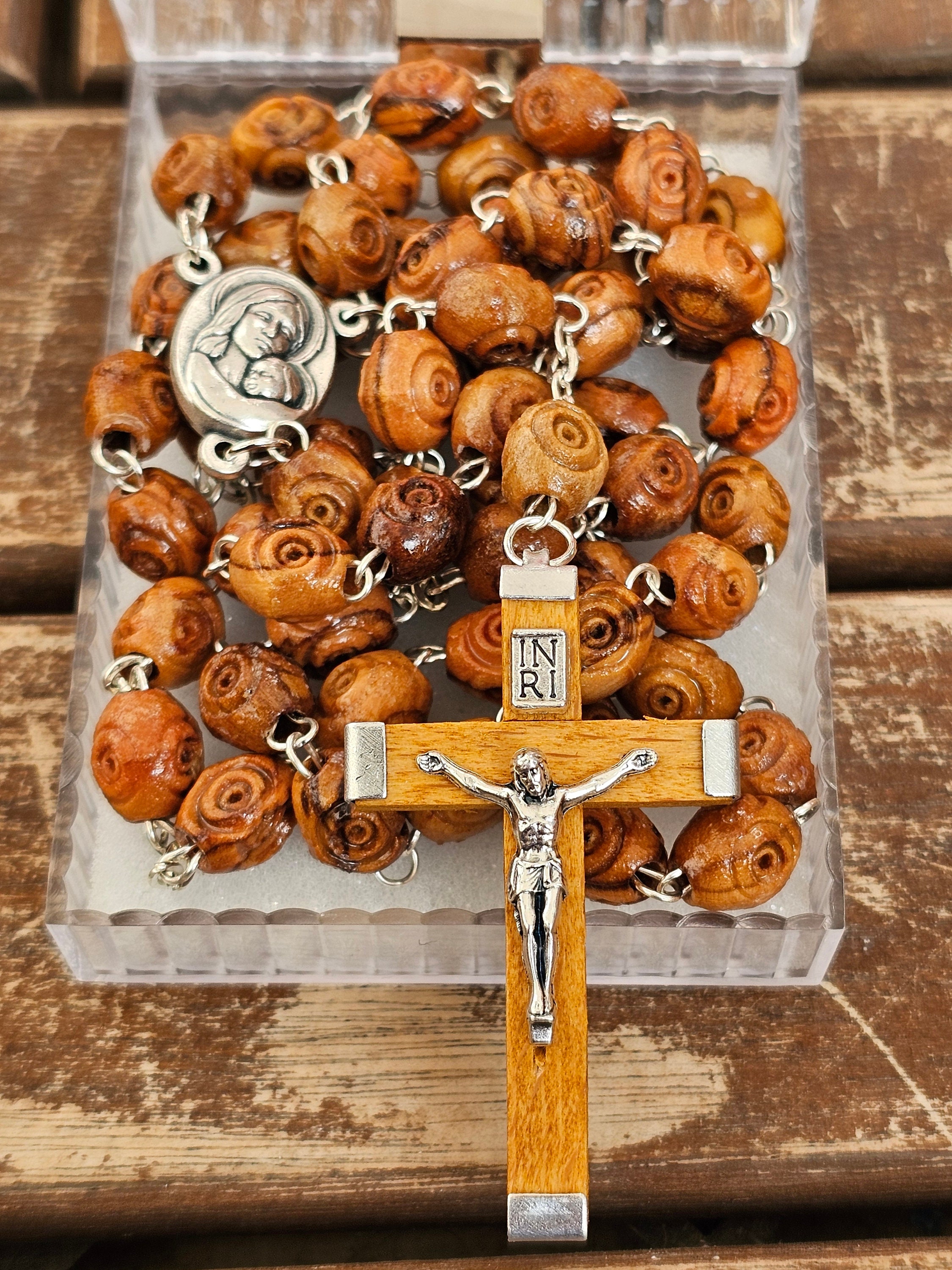 Olive Wood Wall Rosary Handmade From Bethlehem the Holy Land Can Be ...