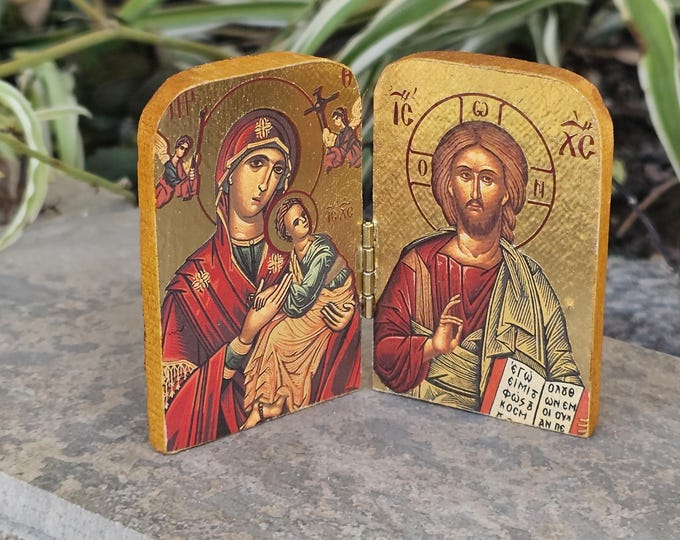 Orthodox Diptych Icon of Christ &theotokos - Etsy