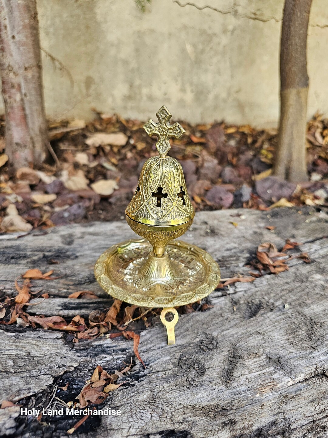 Christian Incense Burner, Gold Brass Cross for Church & Home, Perfect ...