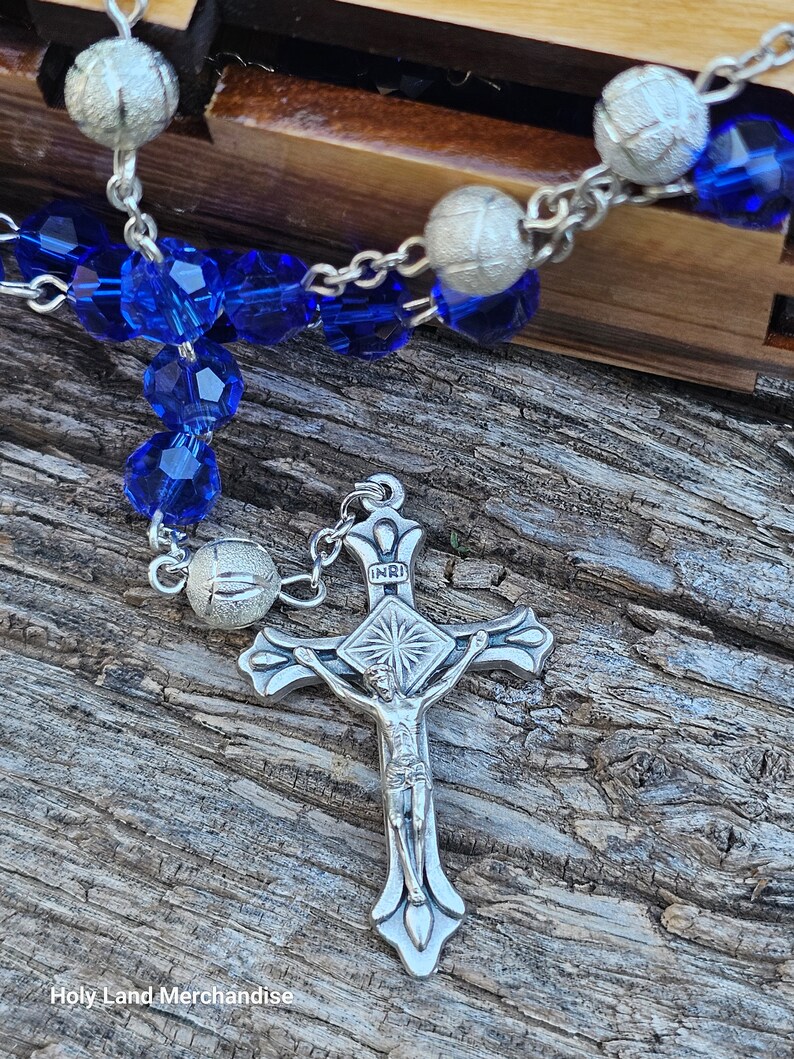 Blue Crystal Rosary Can Be Worn Gift for Her - Etsy