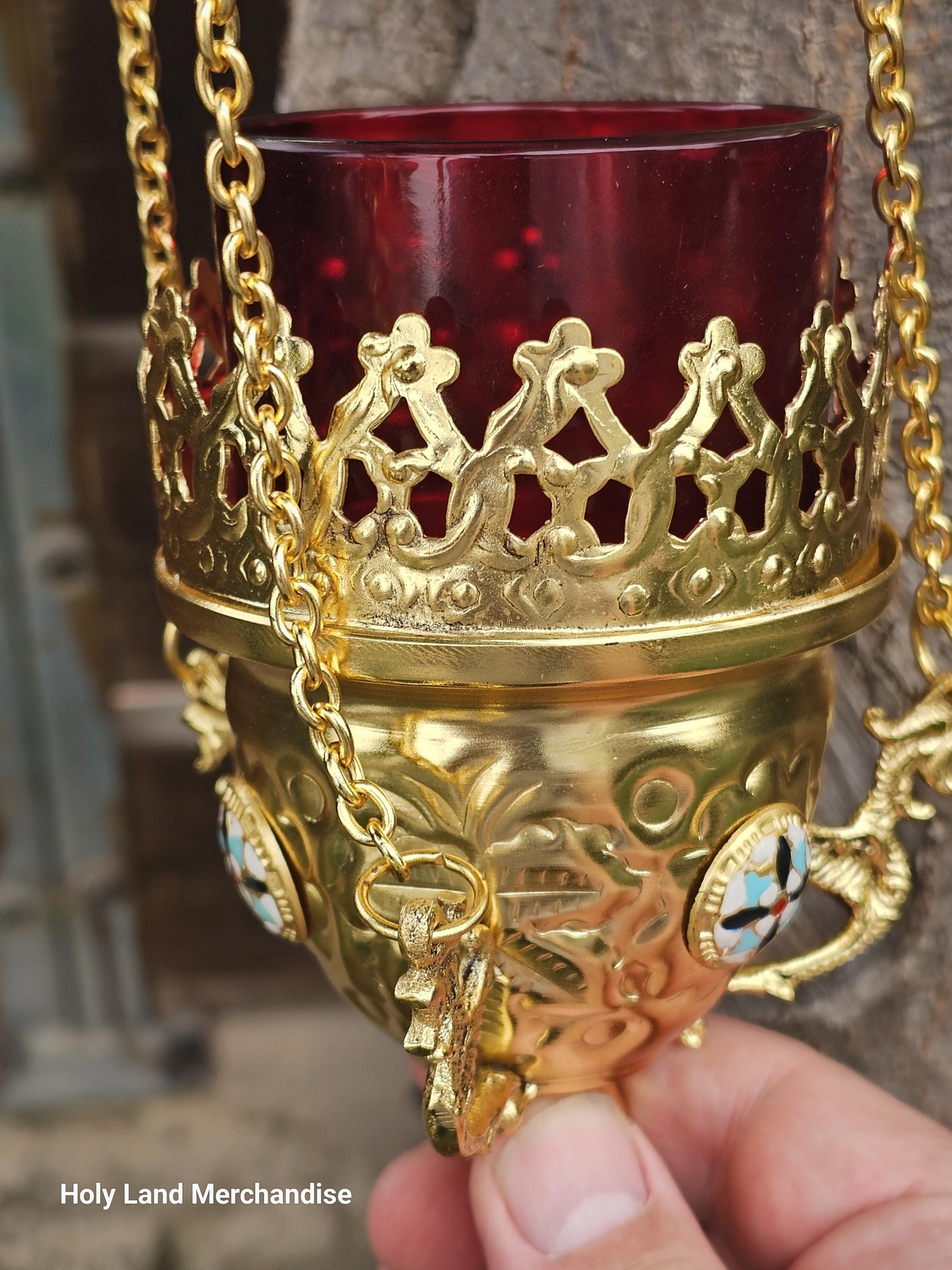 Gold Brass Christian Incense Burner: Orthodox Thurible With Cross - Etsy
