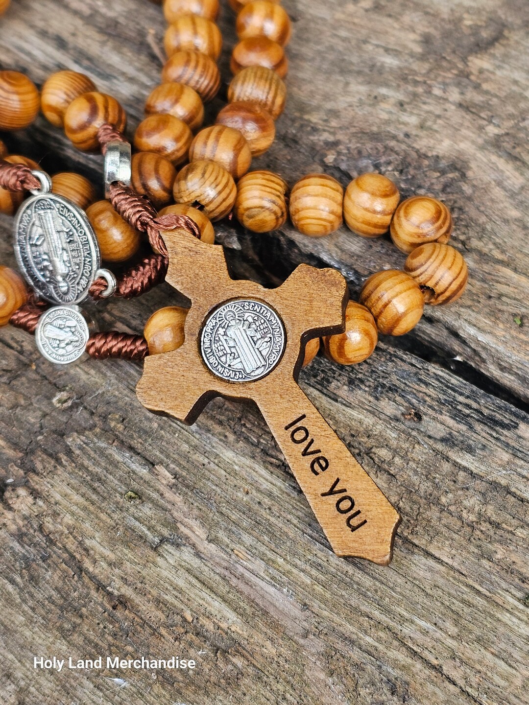 Brown Rosary Comes With a Personalized i Love You Engraving to Give the ...