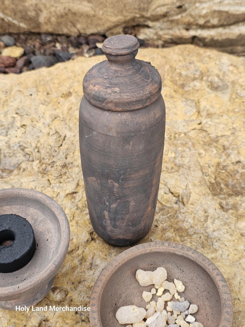 Biblical Qumran Style Clay Jar Set With Dual Incense Burner Bowl - Etsy