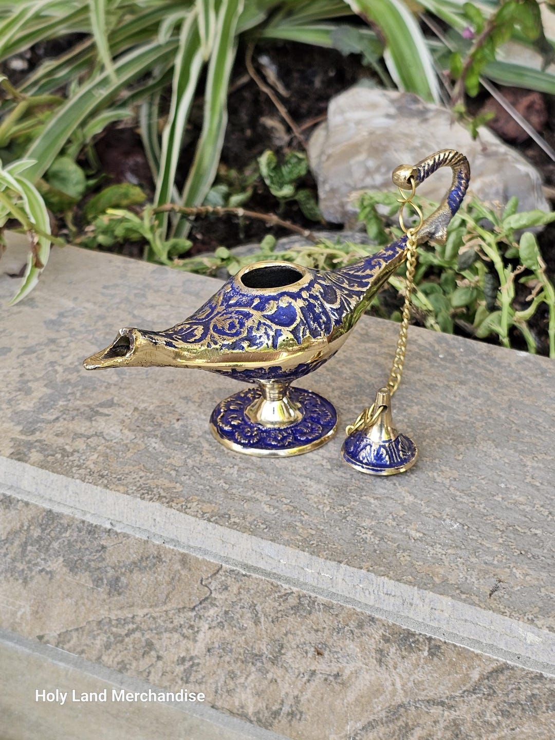 14cm Stunning Real Oil Lamp Golden Brass Moroccan Brass Aladdins Lamp ...