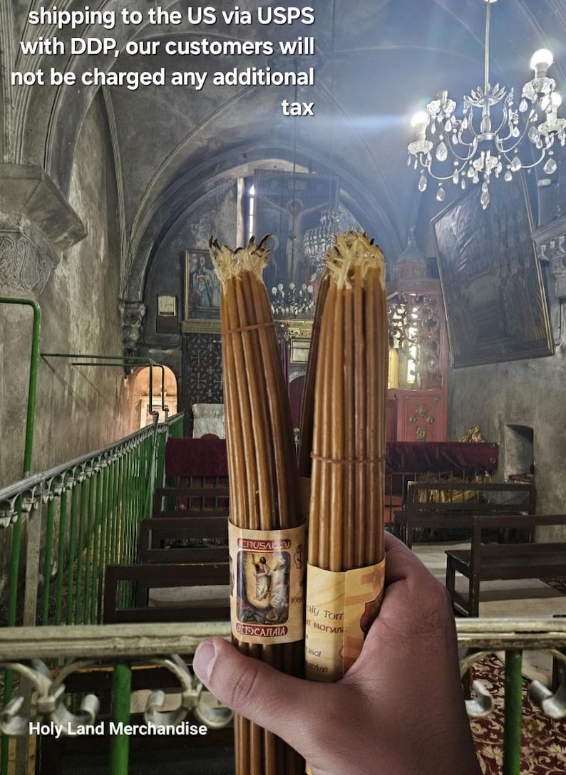 Blessed at the Holy Sepulchre Jerusalem - Beeswax Church Candles- Holy ...