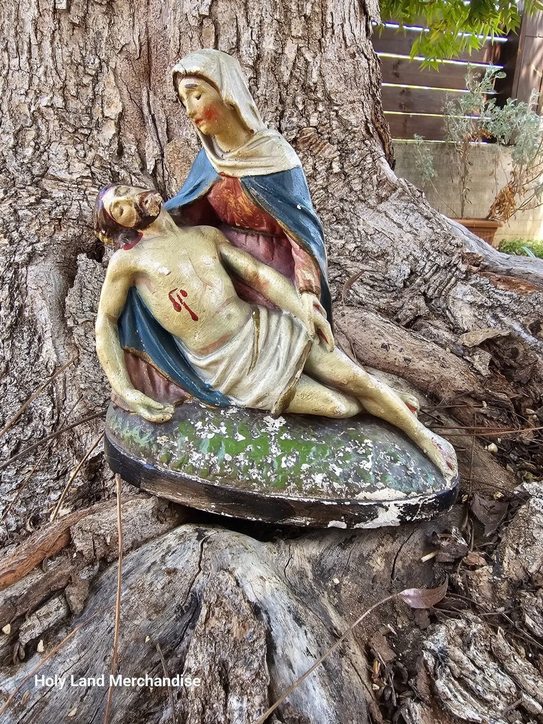 Vintage Statue Hand Painted Plaster Sculpture From the 70s the Holy ...