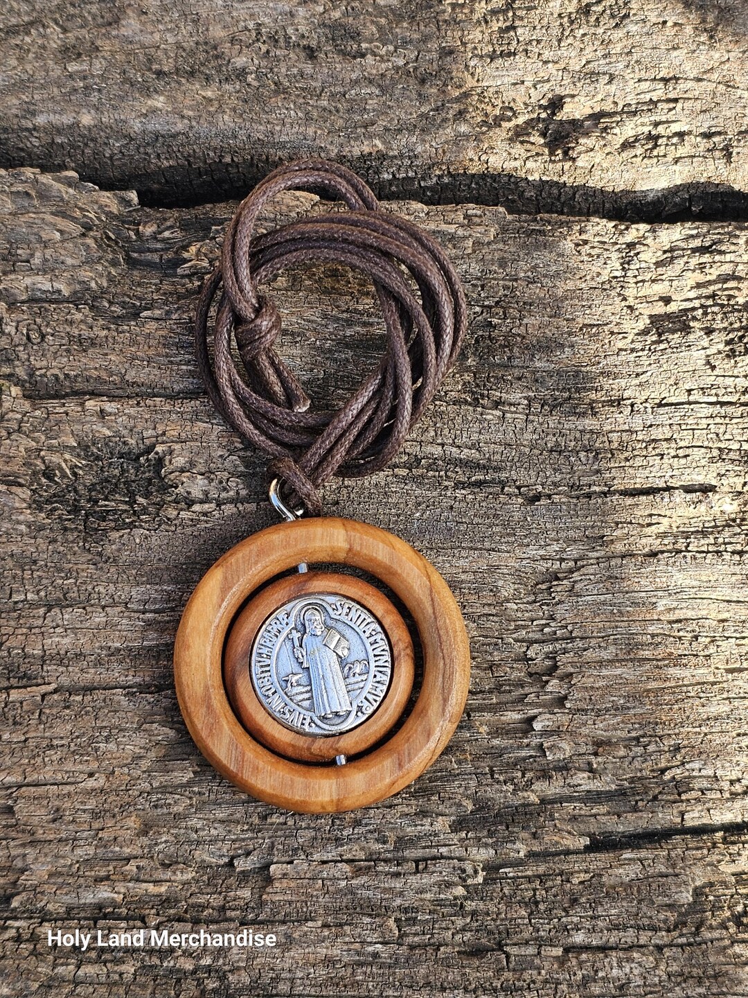 Cross Medal Pendant, Rotating Medal, Made of Bethlehem Olive Wood - Etsy