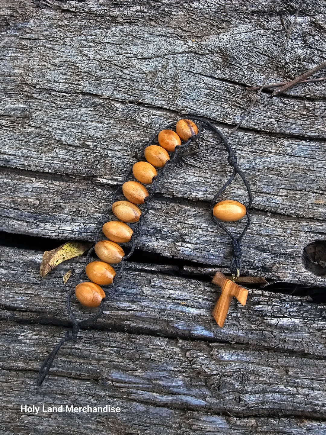Hand Made Olive Wood Ten Bead Tau Rosary Oval Beads Double Binding - Etsy