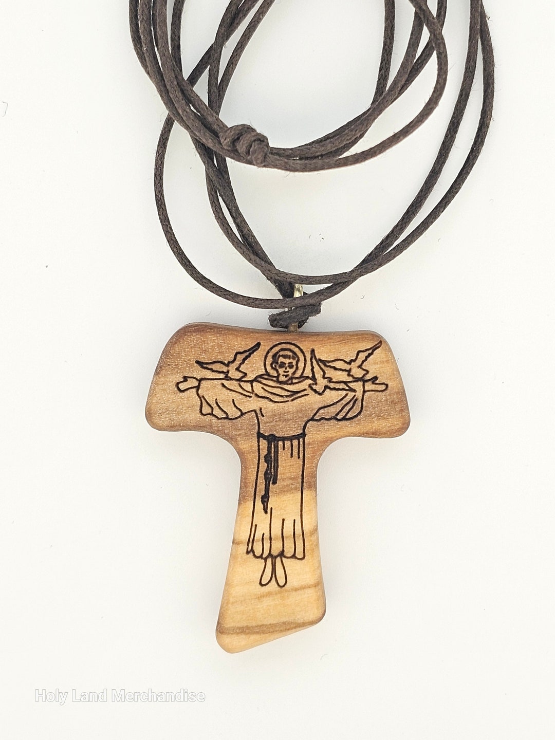 Tau Cross Pendant Hand-made Olive Wood Christ Body - Etsy