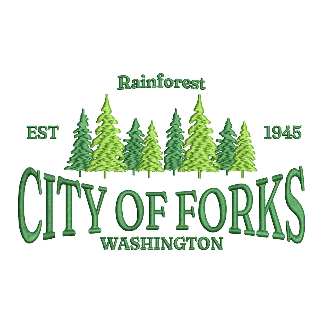 City of Forks Washington Logo Embroidery Design, National Park ...