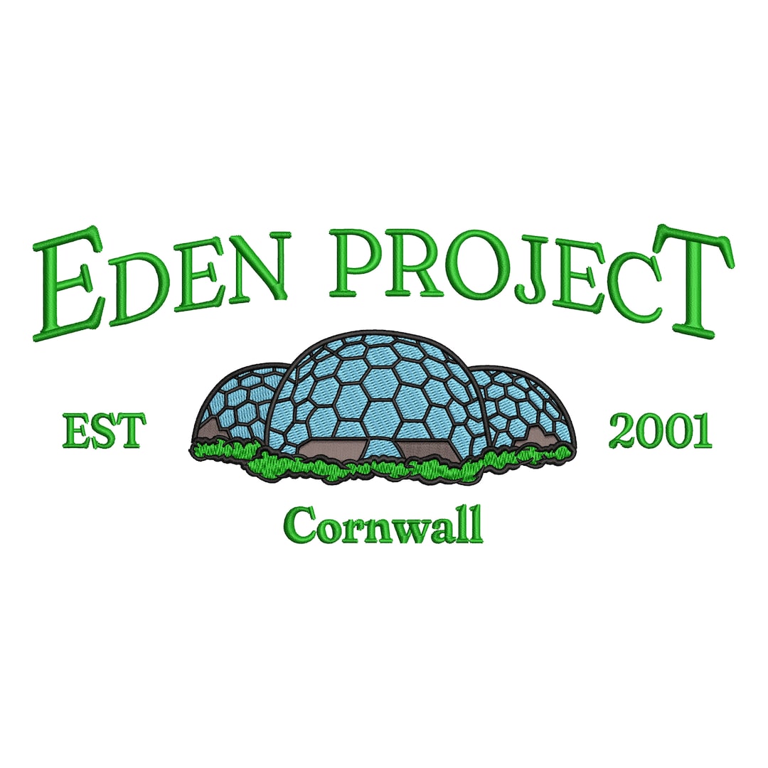 Eden Project Cornwall Embroidery Logo Design, England City Machine File, Download File, Pes, Dst ...