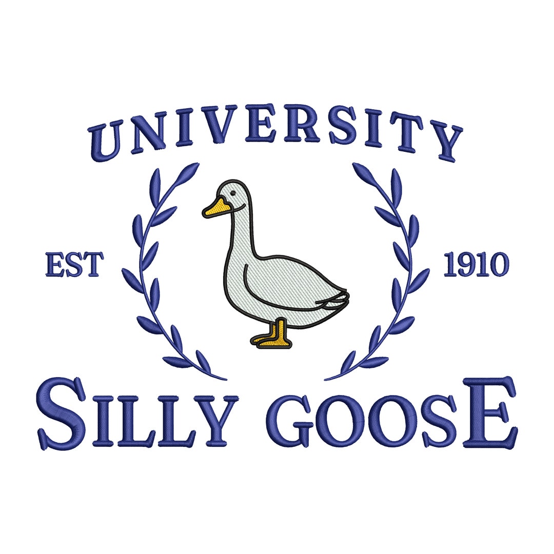 Silly Goose University Embroidery Deisgn, Funny Joke Embroidery File ...