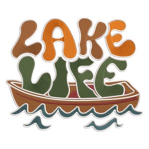 Lake Life Embroidery Design, Machine Embroidery Files, Summer Lake ...