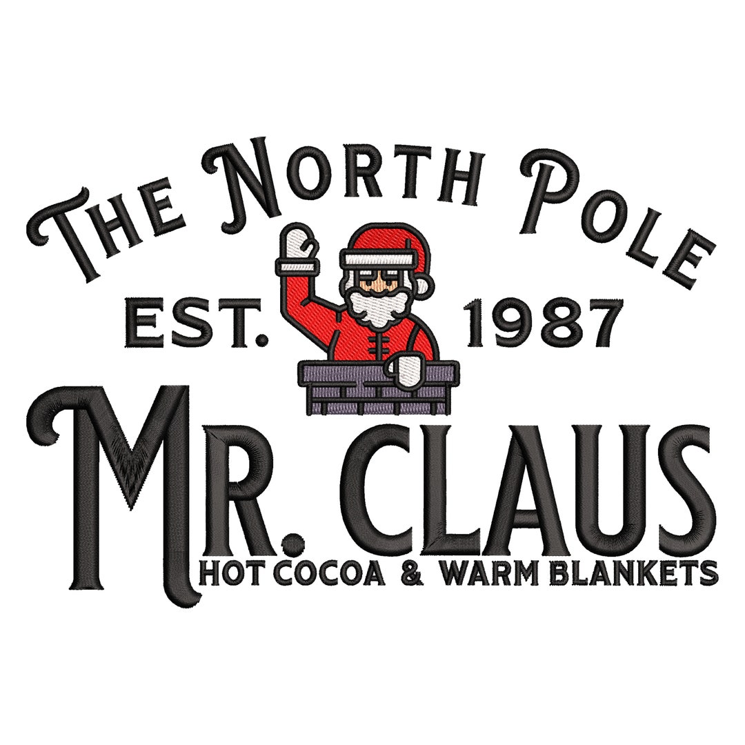 Mr Clause Embroidery Design, Christmas Mr Clause Design, Trendy ...