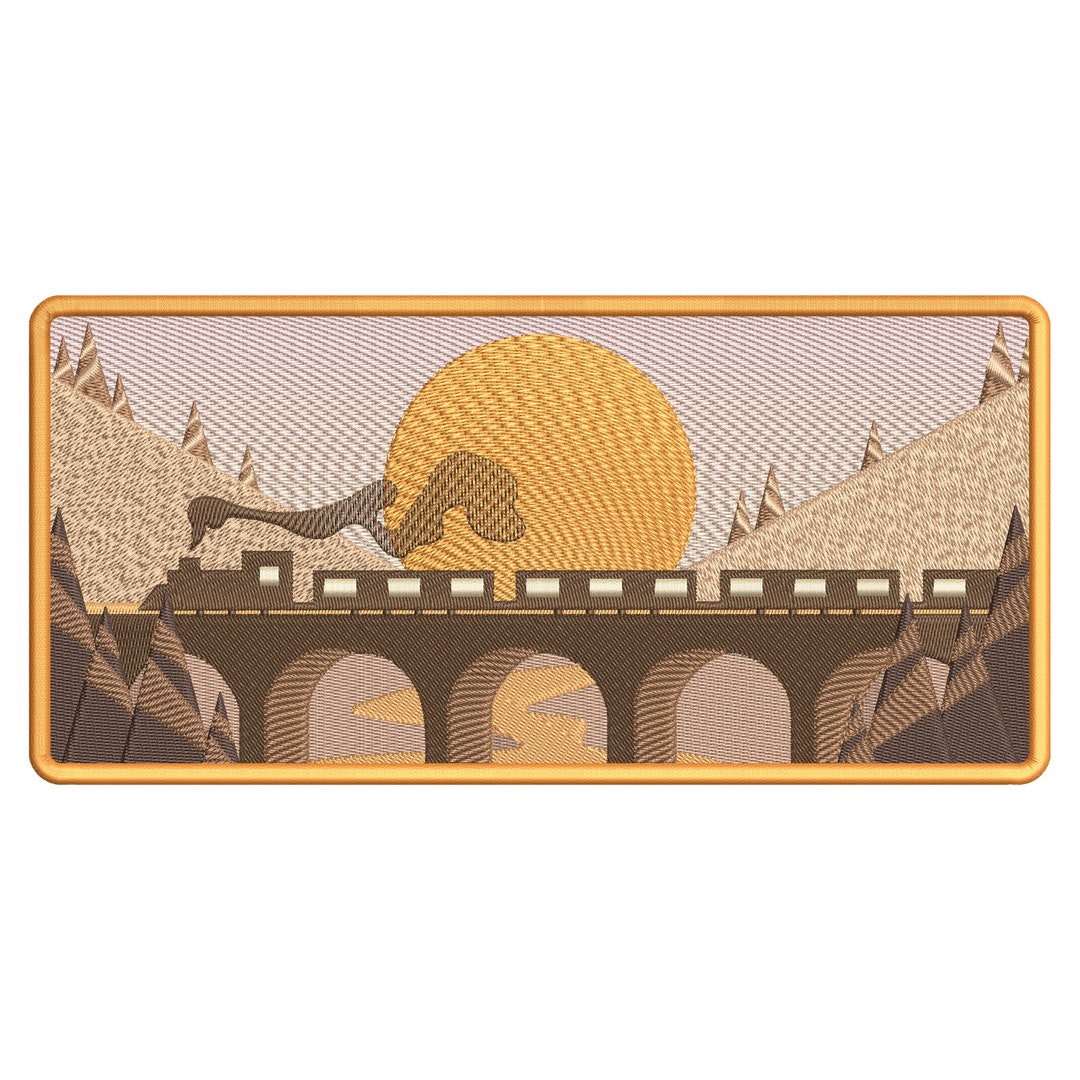 Train and Bridge Machine Embroidery Design, Train Embroidery File ...