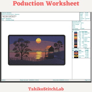 Swamp Hut Sunset Embroidery File, Art Embroidery, Complex Designs File ...