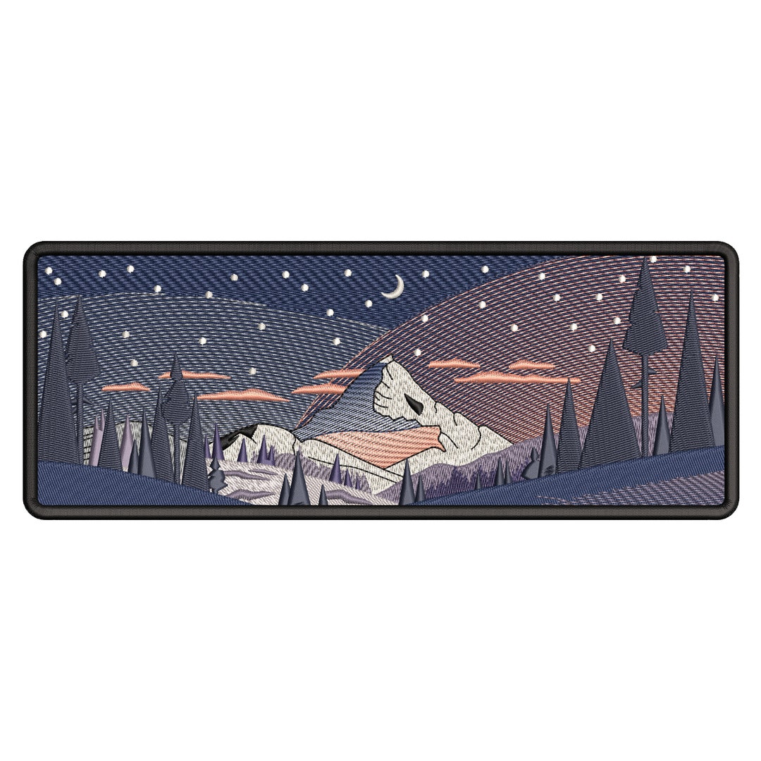 Ice Mountains Embroidery Design, Midnight Stars Design, Art Embroidery ...