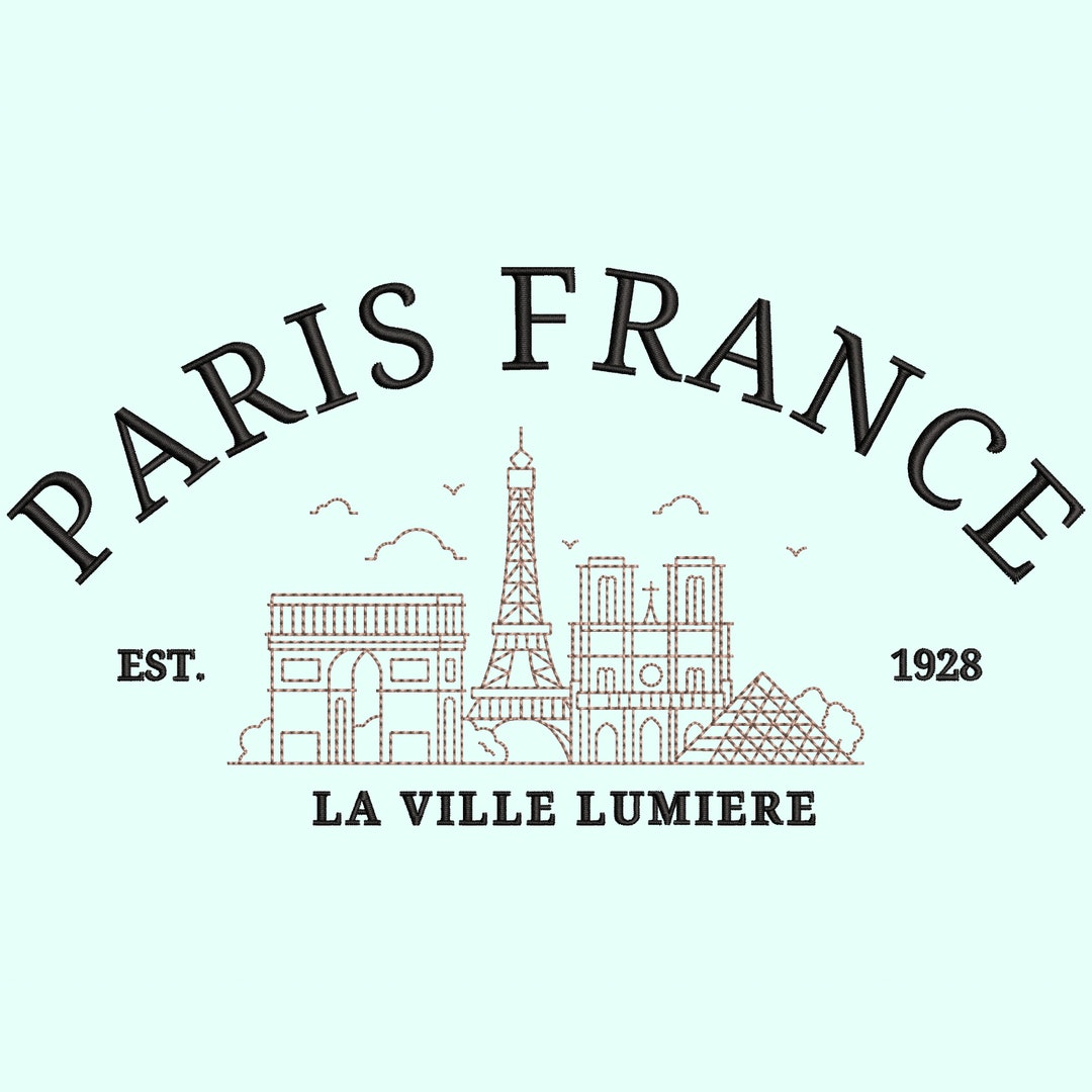 Paris France Embroidery Design, Machine Embroidery, Cities Location ...